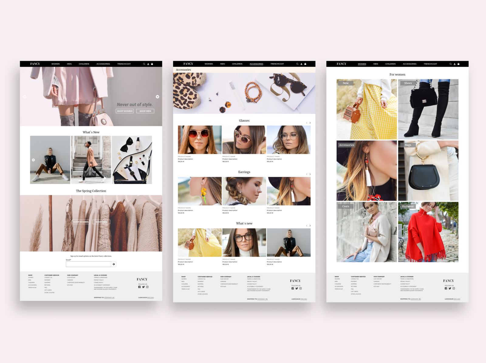 FANCY store website by Thaly Lopes on Dribbble