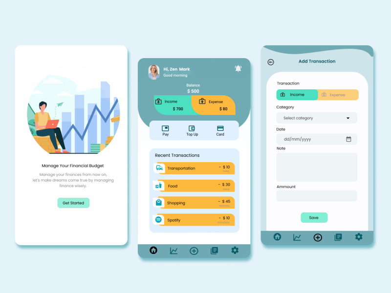 Income, Expense and Budget Manager App by yeni mulyani on Dribbble