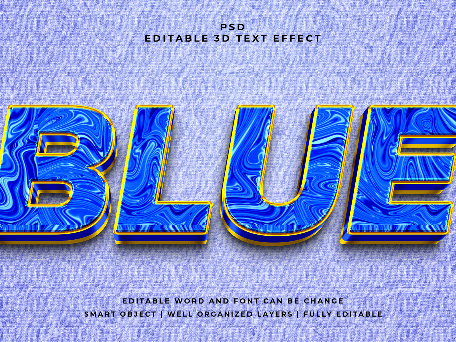 Blue 3D Editable PSD Text Effect by MD Nazir Hossain on Dribbble