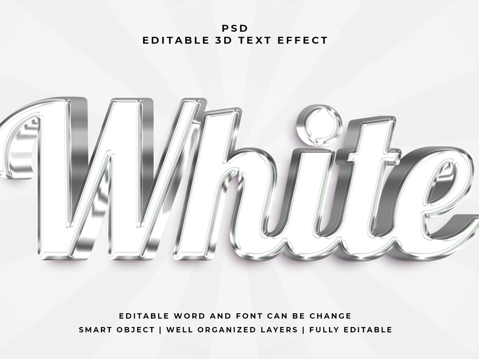 White 3d Editable Psd Text Effect By Md Nazir Hossain On Dribbble