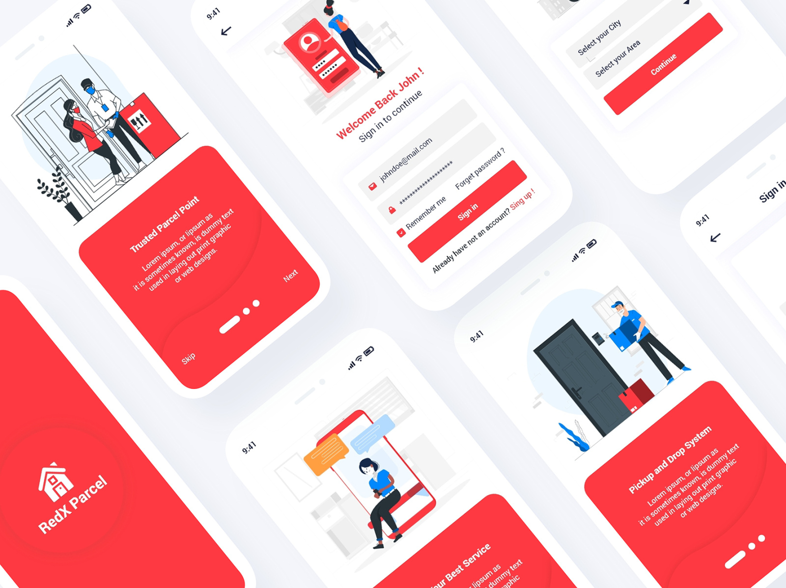 Parcel Courier Mobile App UI Template by Tauhid Hasan on Dribbble