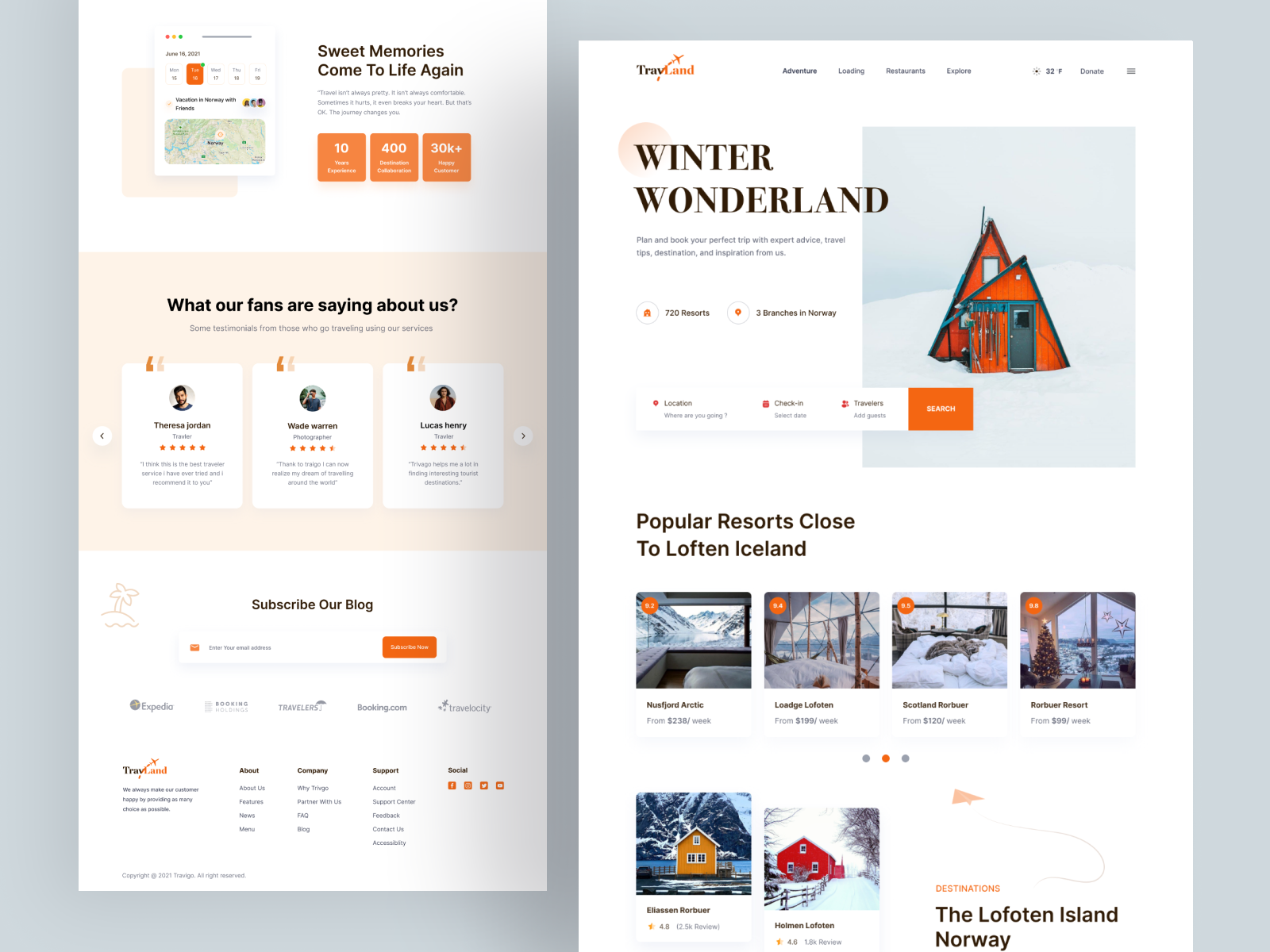 Travel Agency Website by Ehsan on Dribbble