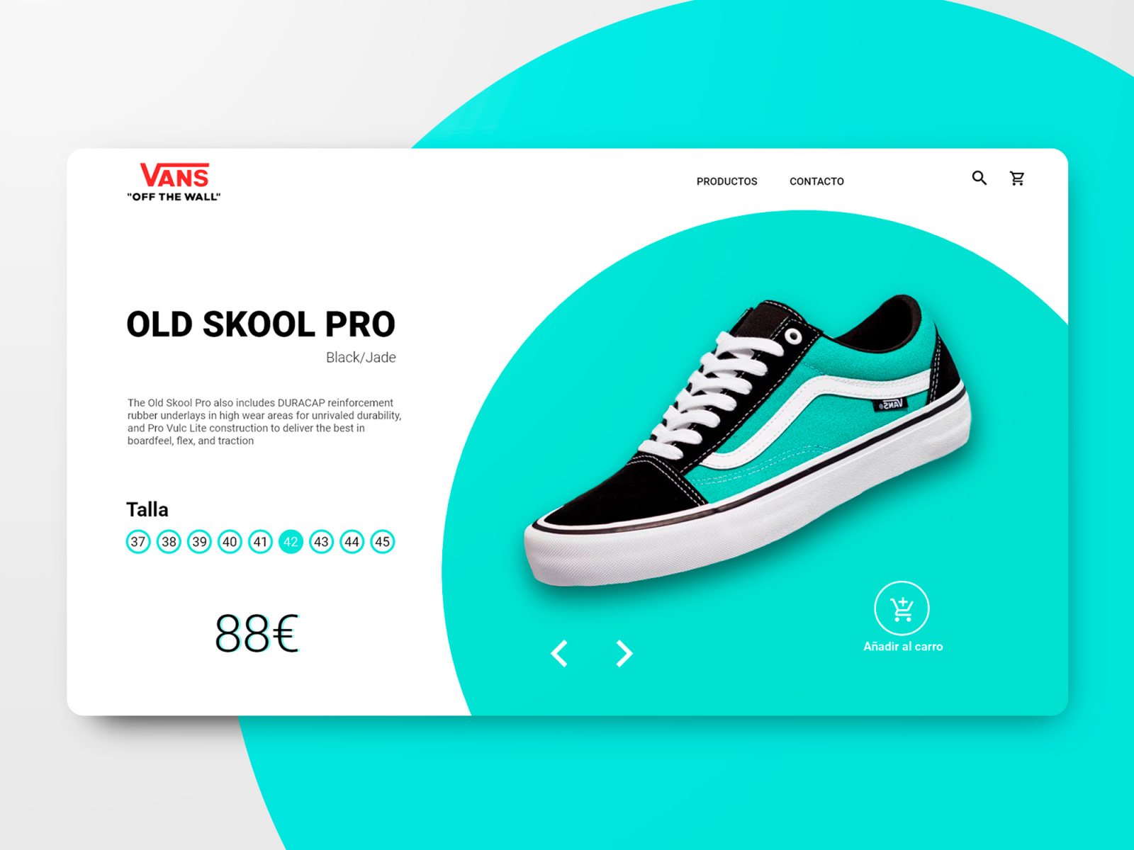 Vans Old School Pro web design by Óscar López on Dribbble