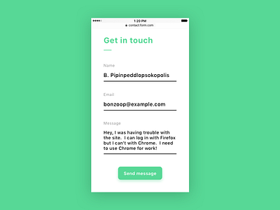 Daily UI 028 — Contact Us by Zach Shea on Dribbble