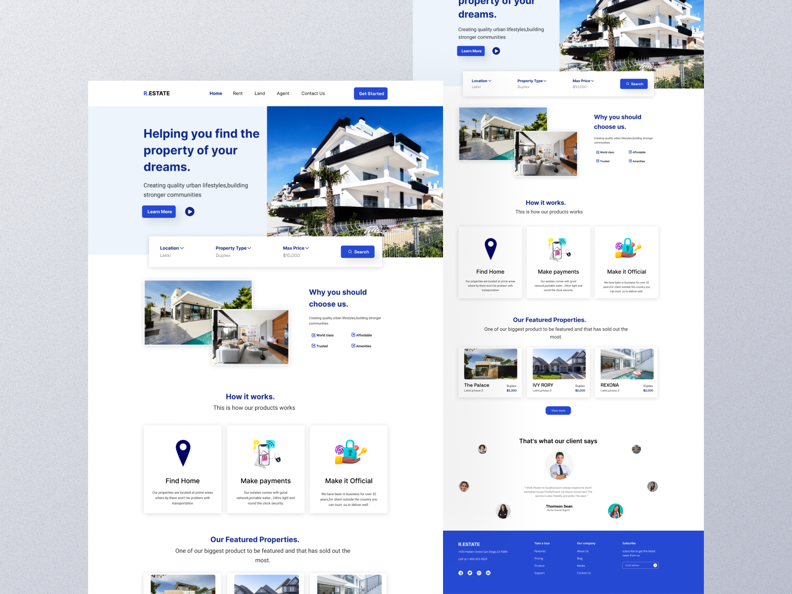 Real Estate Landing Page by MD Rasel Hossain on Dribbble