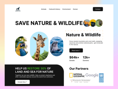 Wildlife Web Header by MD Rasel Hossain on Dribbble