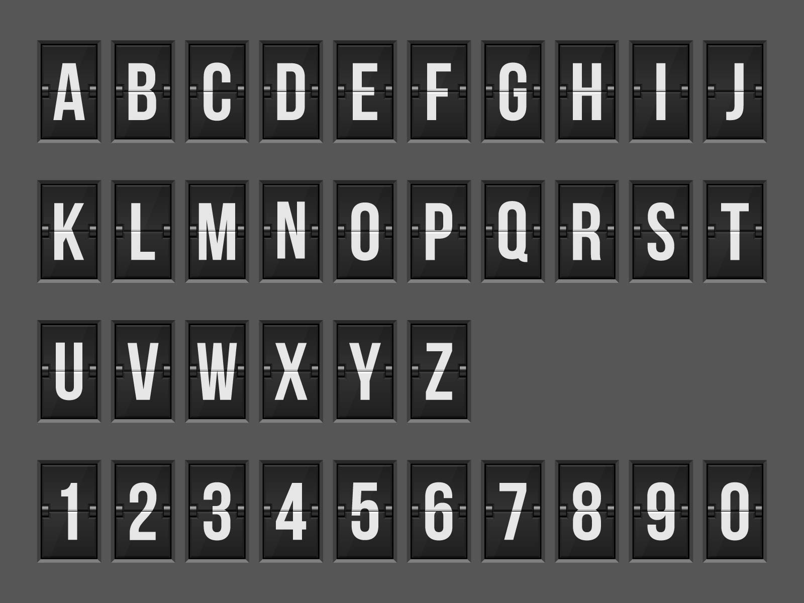 MECHANICAL SCOREBOARD NUMBERS AND ALPHABET by Ovidiu Timplaru on Dribbble