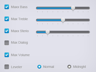 Sliders & Radio buttons for Dell Sound Setting by Badhon Ebrahim on ...