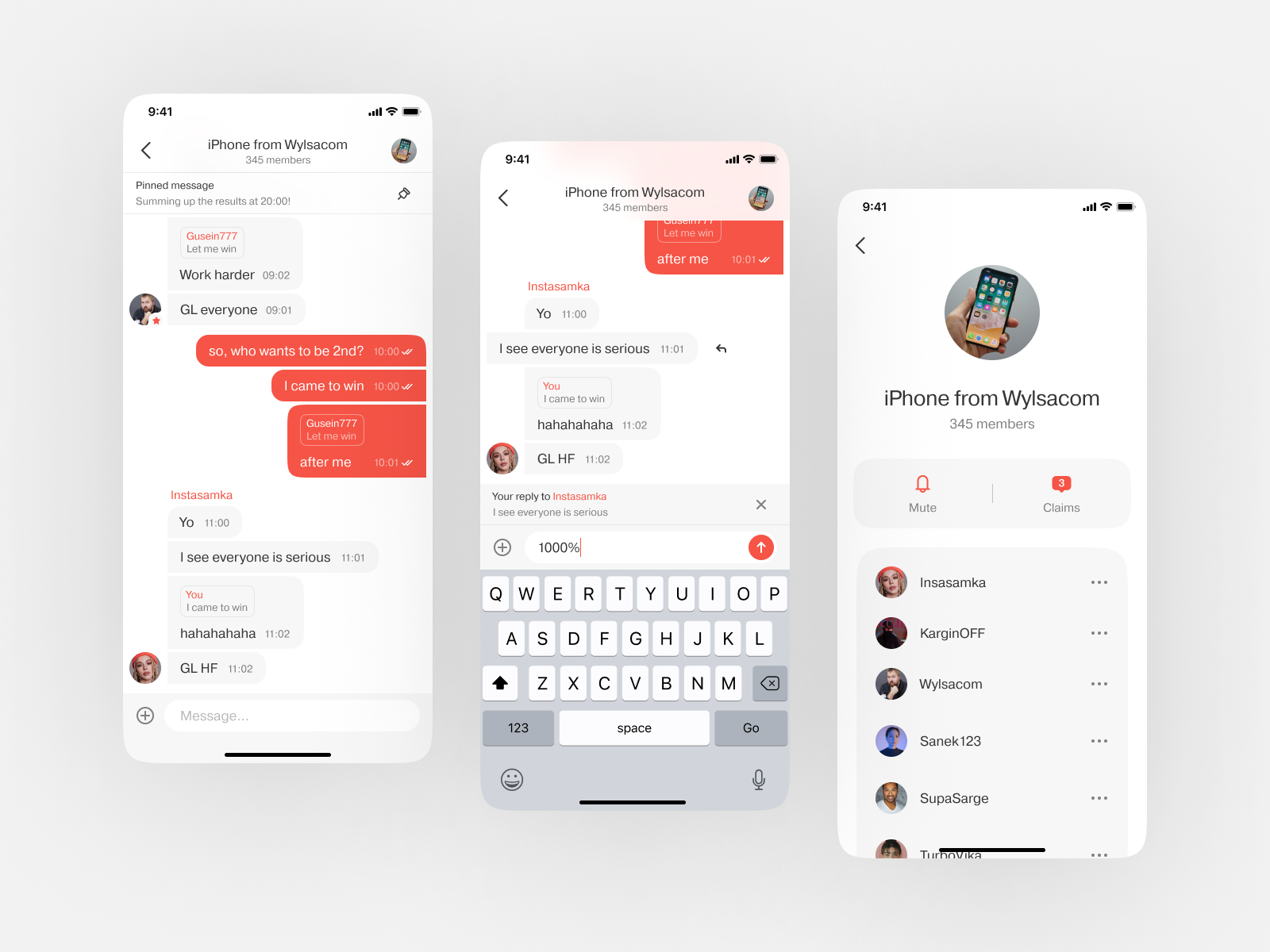 Group chat UX/UI by ONETrueRomah on Dribbble