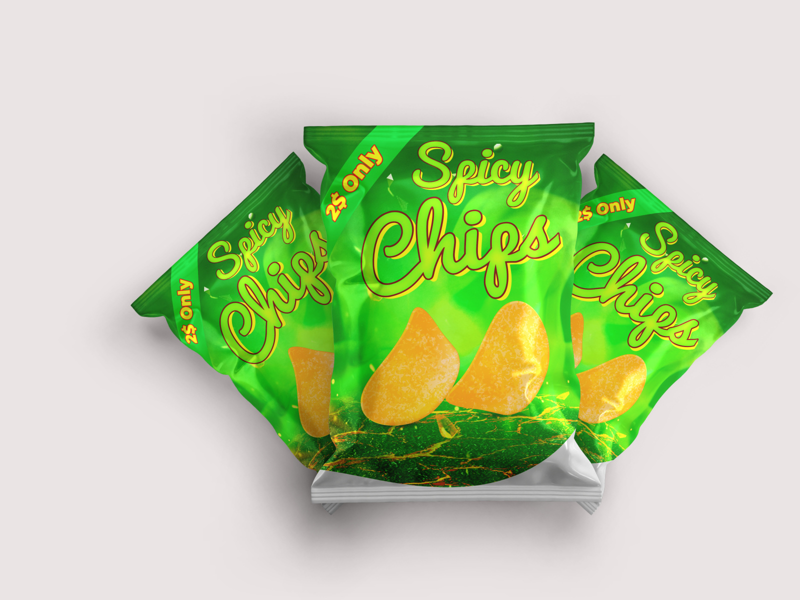 Spicy Chips Product Packaging Design by DesignNox on Dribbble