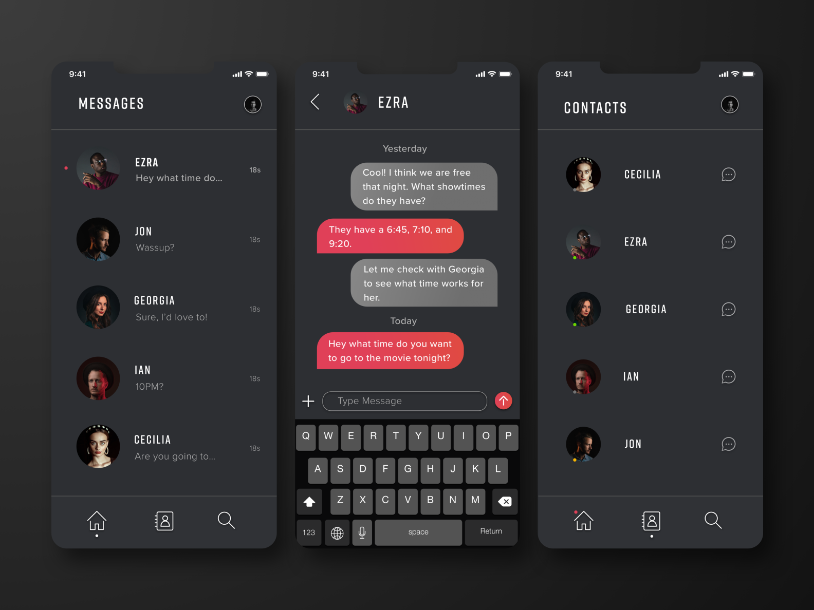 Messages App by Christi on Dribbble