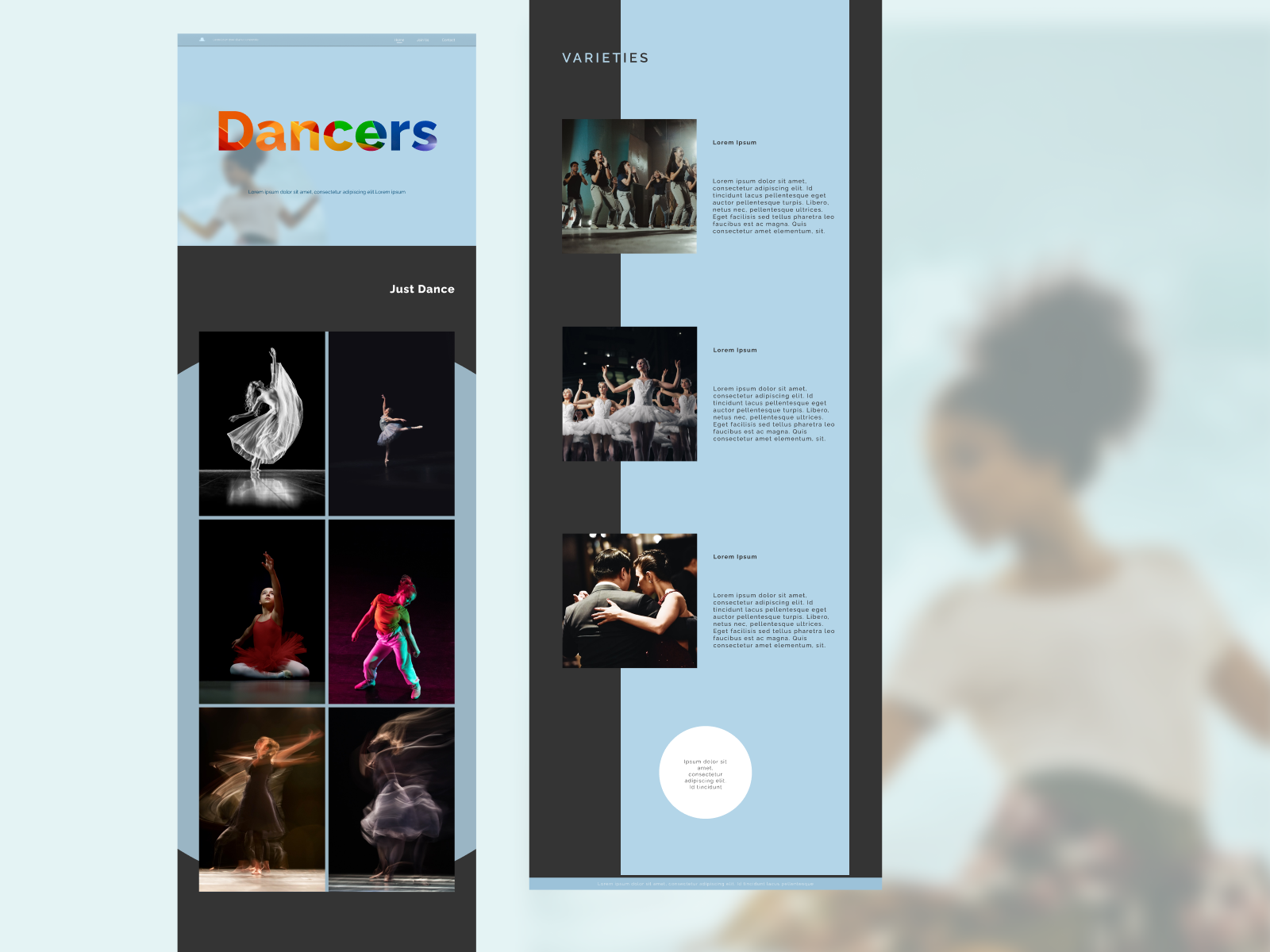Website Design for Dancers by Akhil Venu on Dribbble