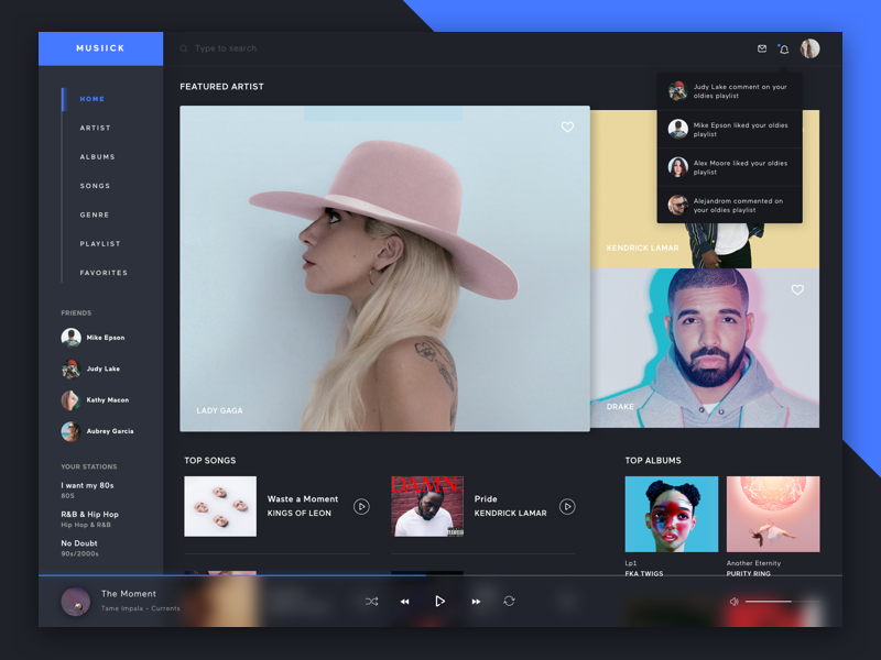 Desktop Music App by Jerissa Holley on Dribbble