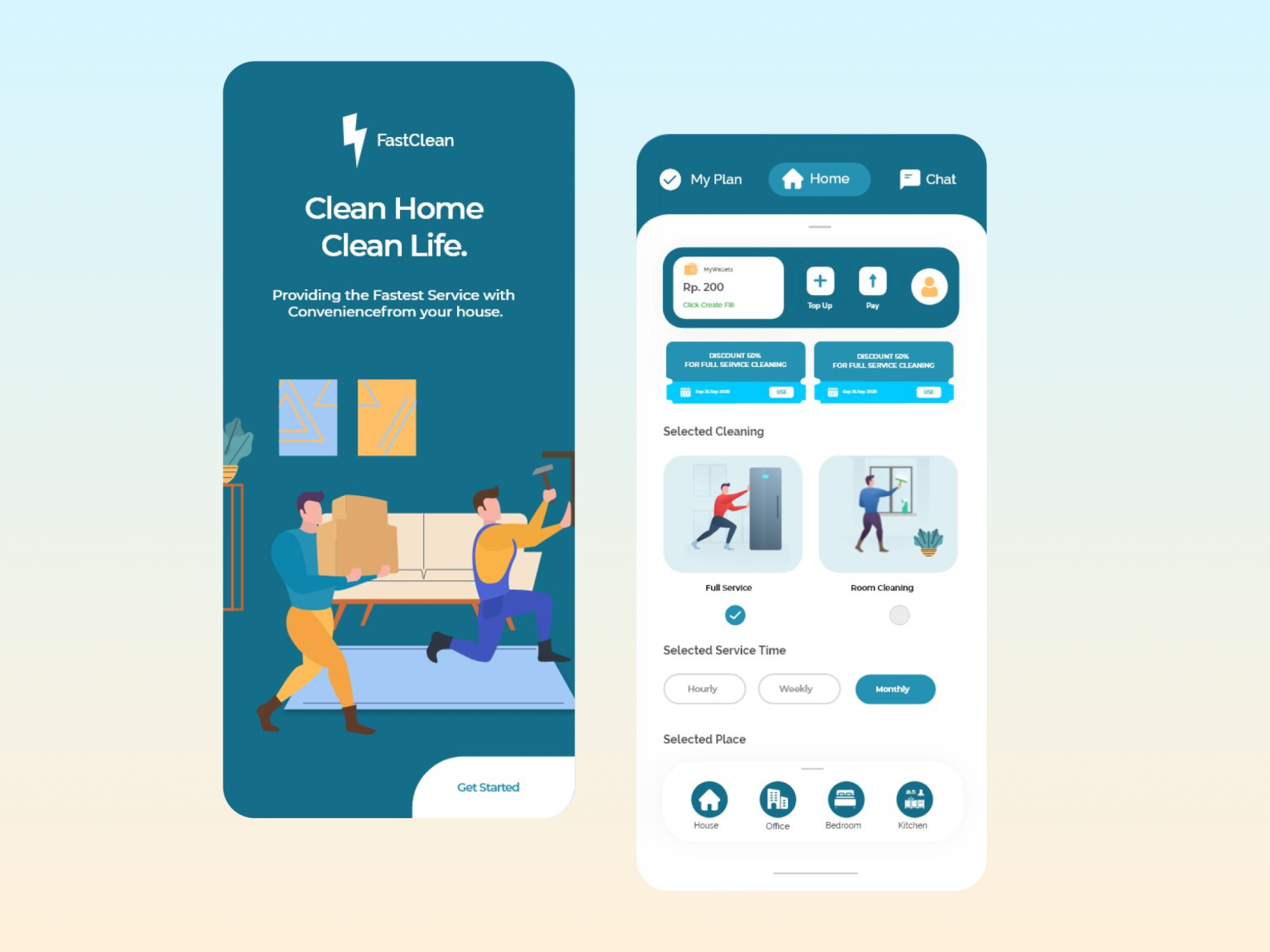 Home Service App by Refi Fahreza on Dribbble