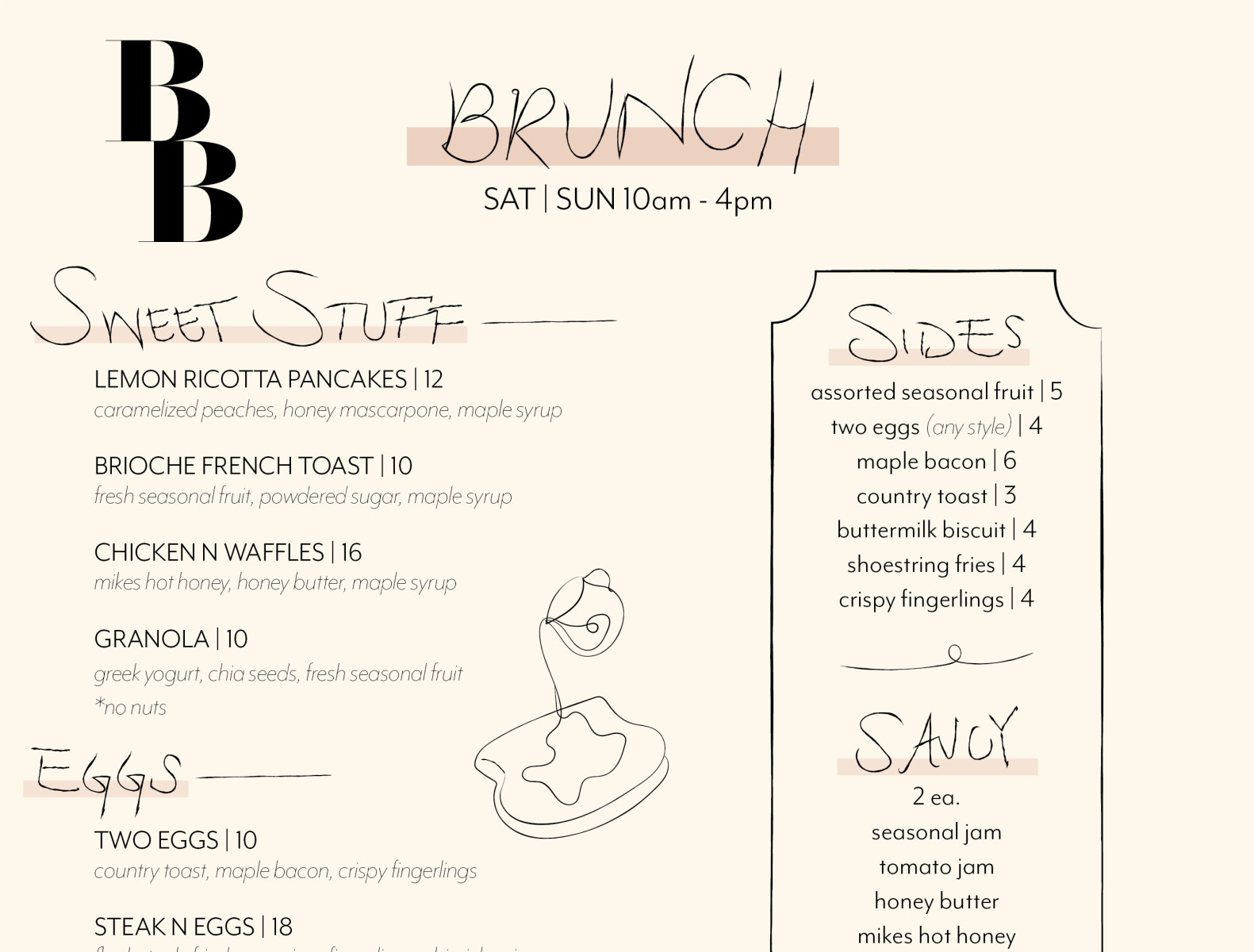 BB Brunch Menu by Taylor Noble on Dribbble