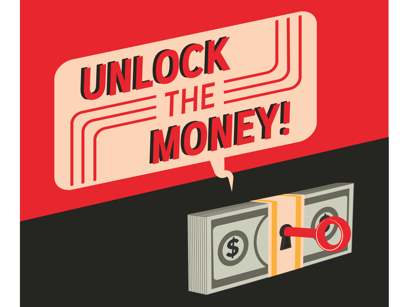 UNLOCK THE MONEY by Reaiah on Dribbble