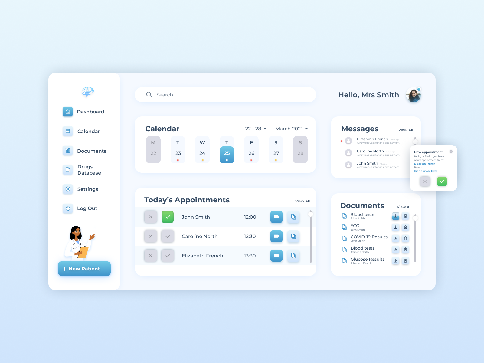 Medical app for doctor by Emilia on Dribbble