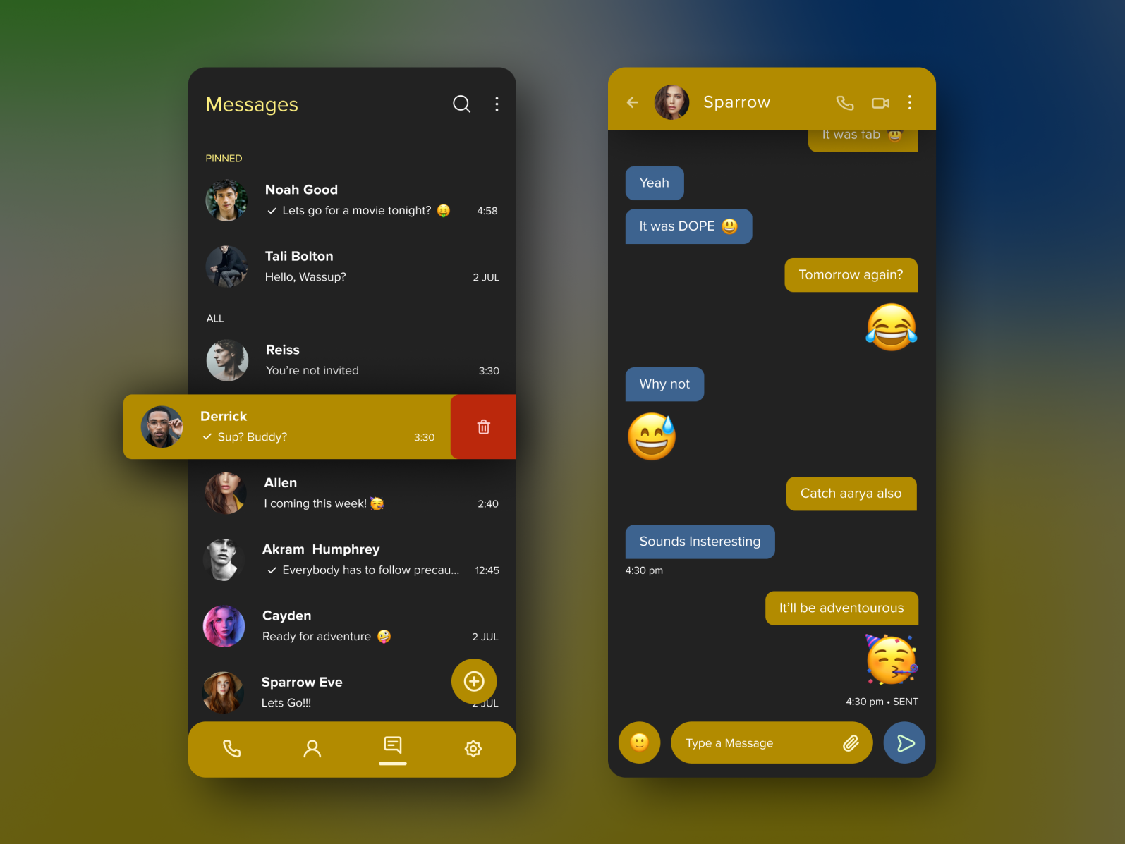 Messaging App Redesign - Dark by Harsh Ramchandani on Dribbble