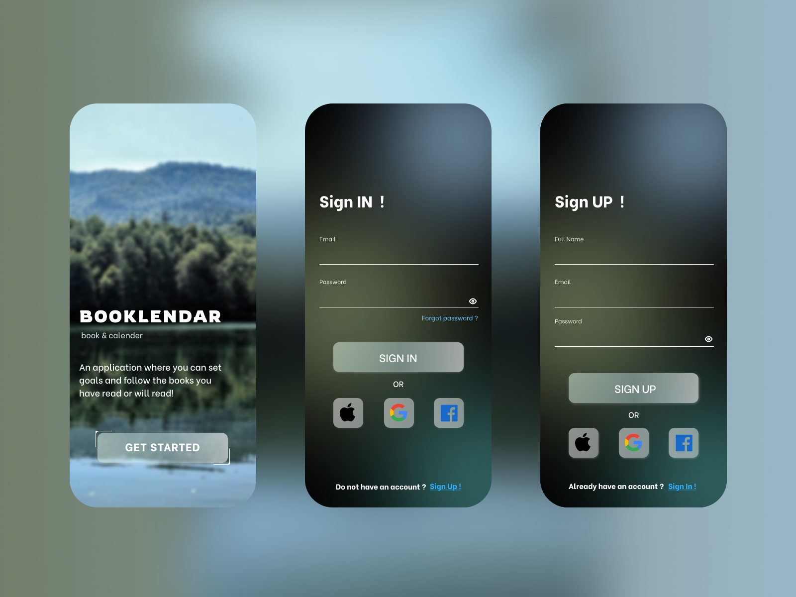 Sign In/Sign Up Mobile UI Design for Book App by Süeda Turgut on Dribbble