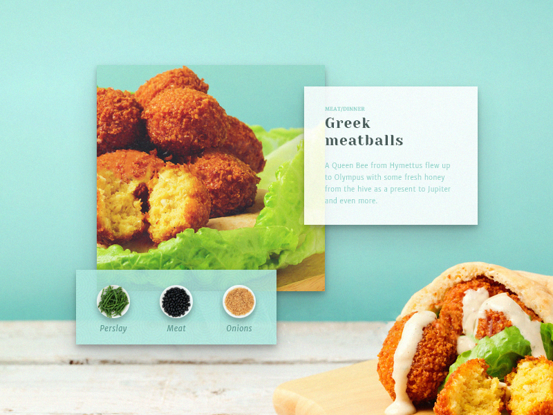 Menu - Details with ingredients v2 by Christos on Dribbble