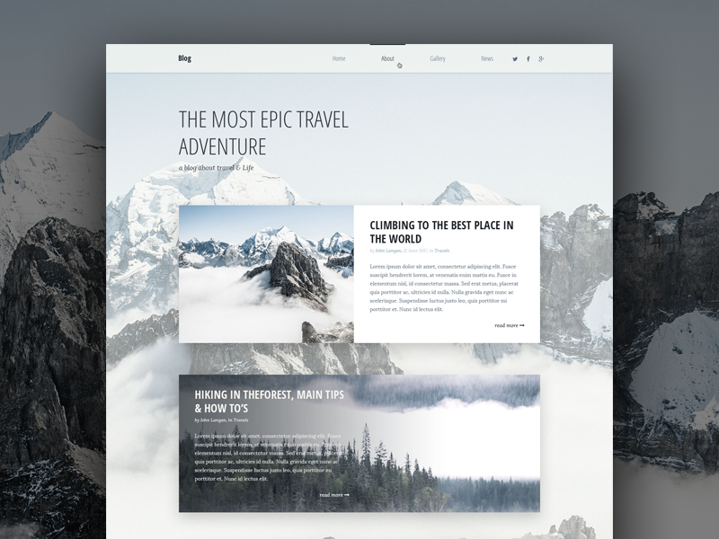 Travel Blog by Christos on Dribbble