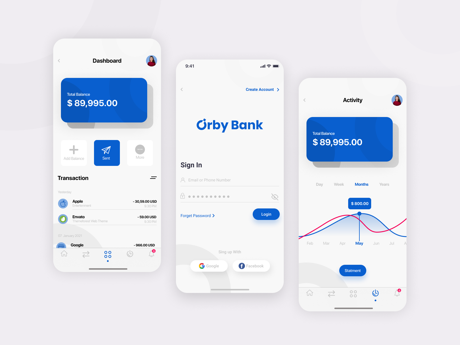 Orby Online Bank Ui Design by Nissan Uddin on Dribbble