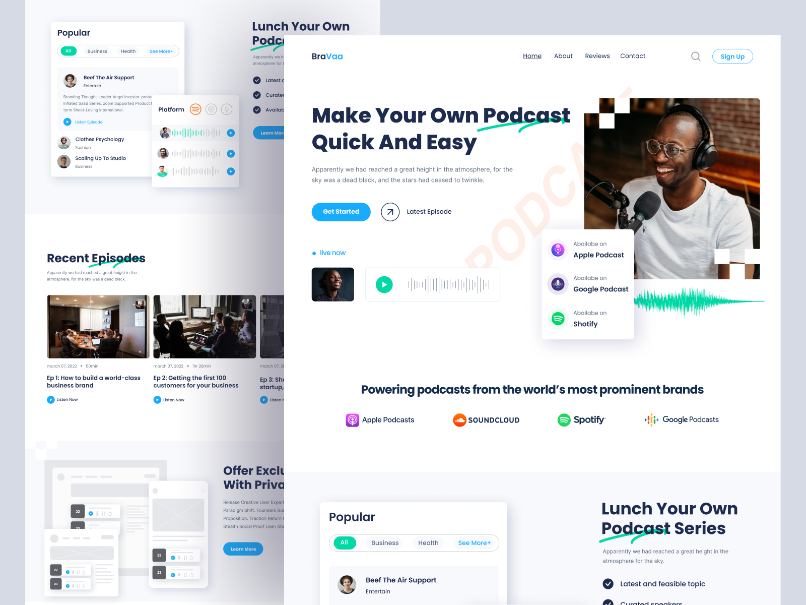 Podcast Platform - Landing Page by kamal Hasan on Dribbble
