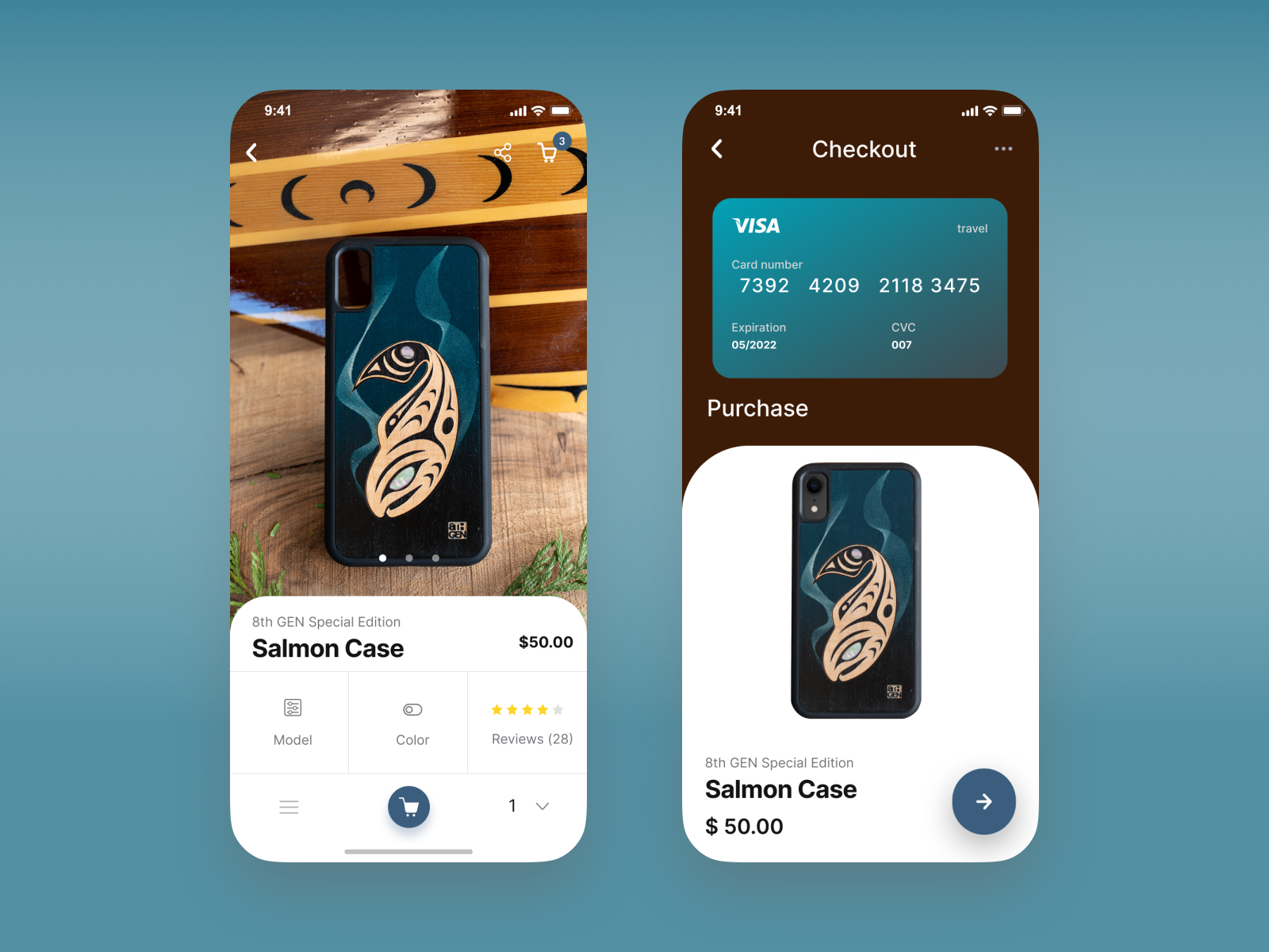 Product & Checkout Screens - Mobile UI by Sunni Campbell on Dribbble
