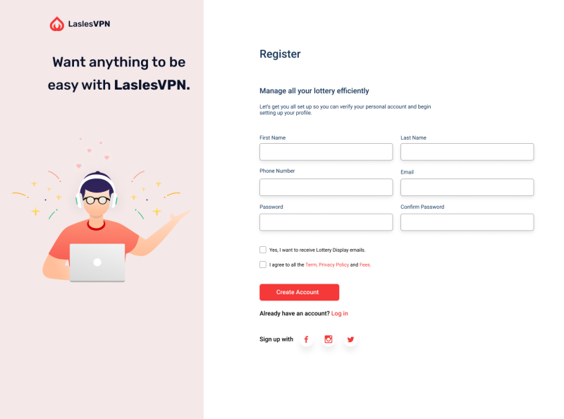 Sign up page by Amit on Dribbble