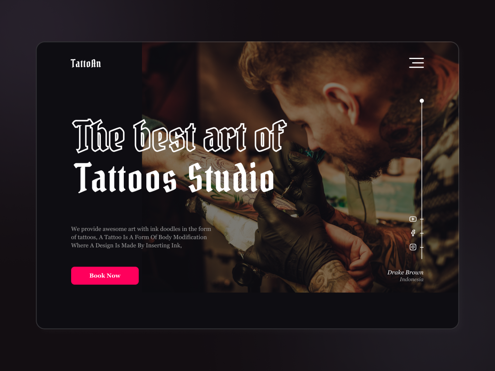 Tattoo Studio Website - UI Design by Ilman Ali on Dribbble