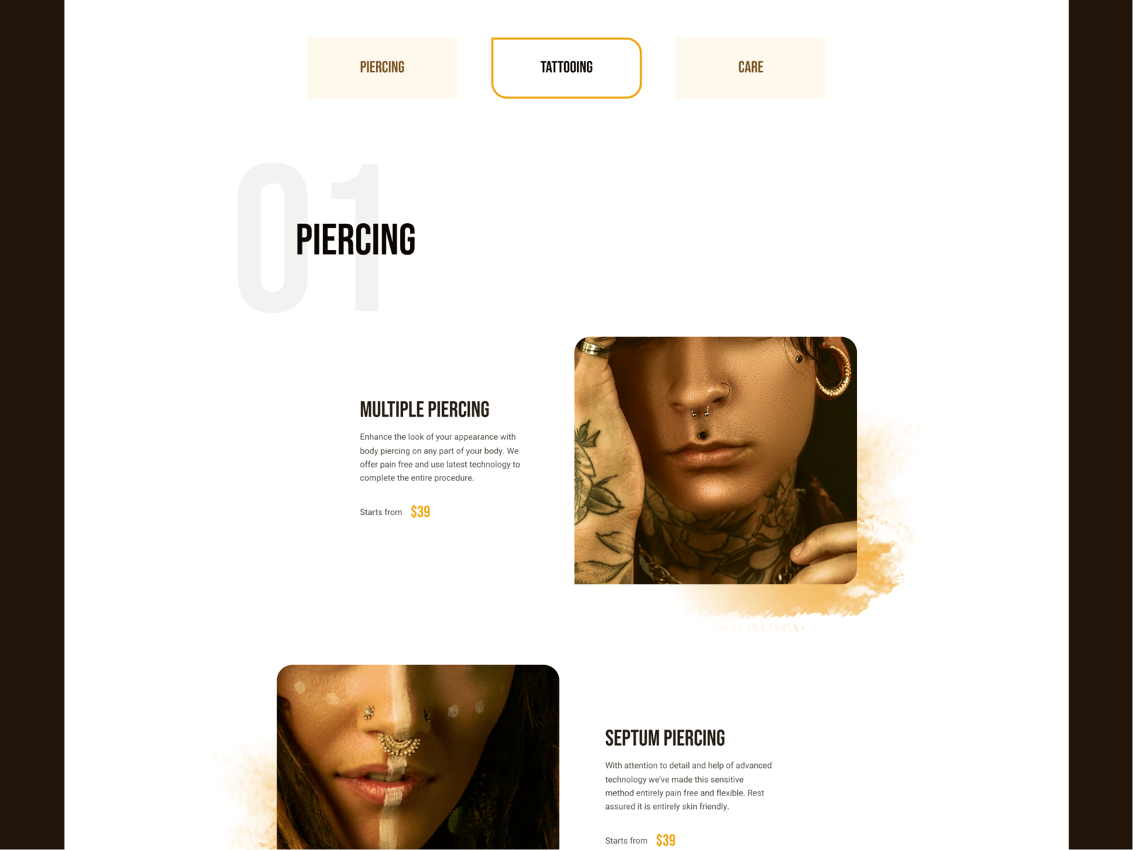 Tattoo Studio- Layout Bundle by Shawon for JoomShaper on Dribbble