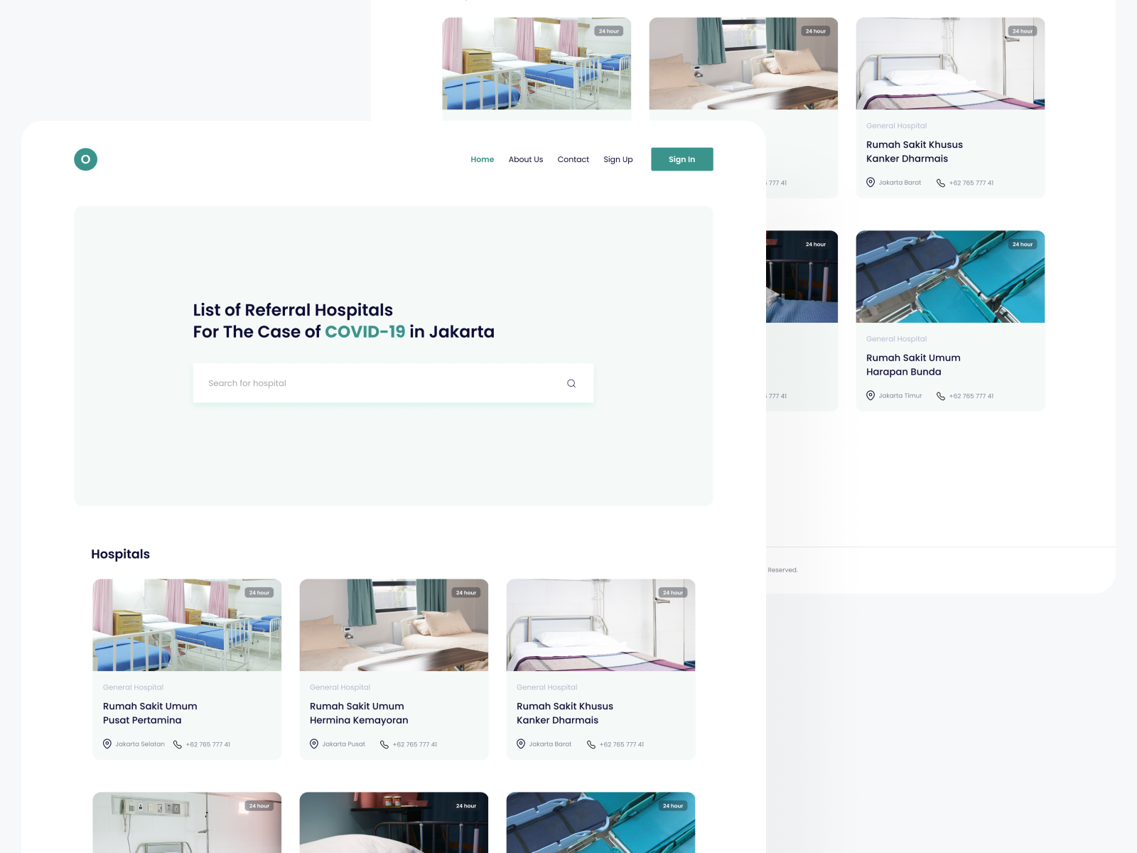 Search Hospital Site Landing Page UI by alfian ardhi on Dribbble
