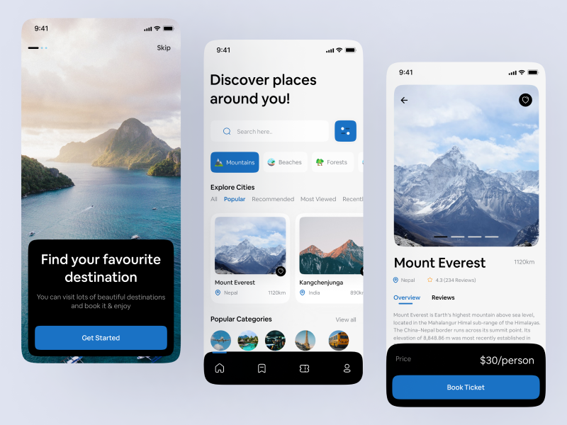 Travel Screens by Prashant kumar on Dribbble