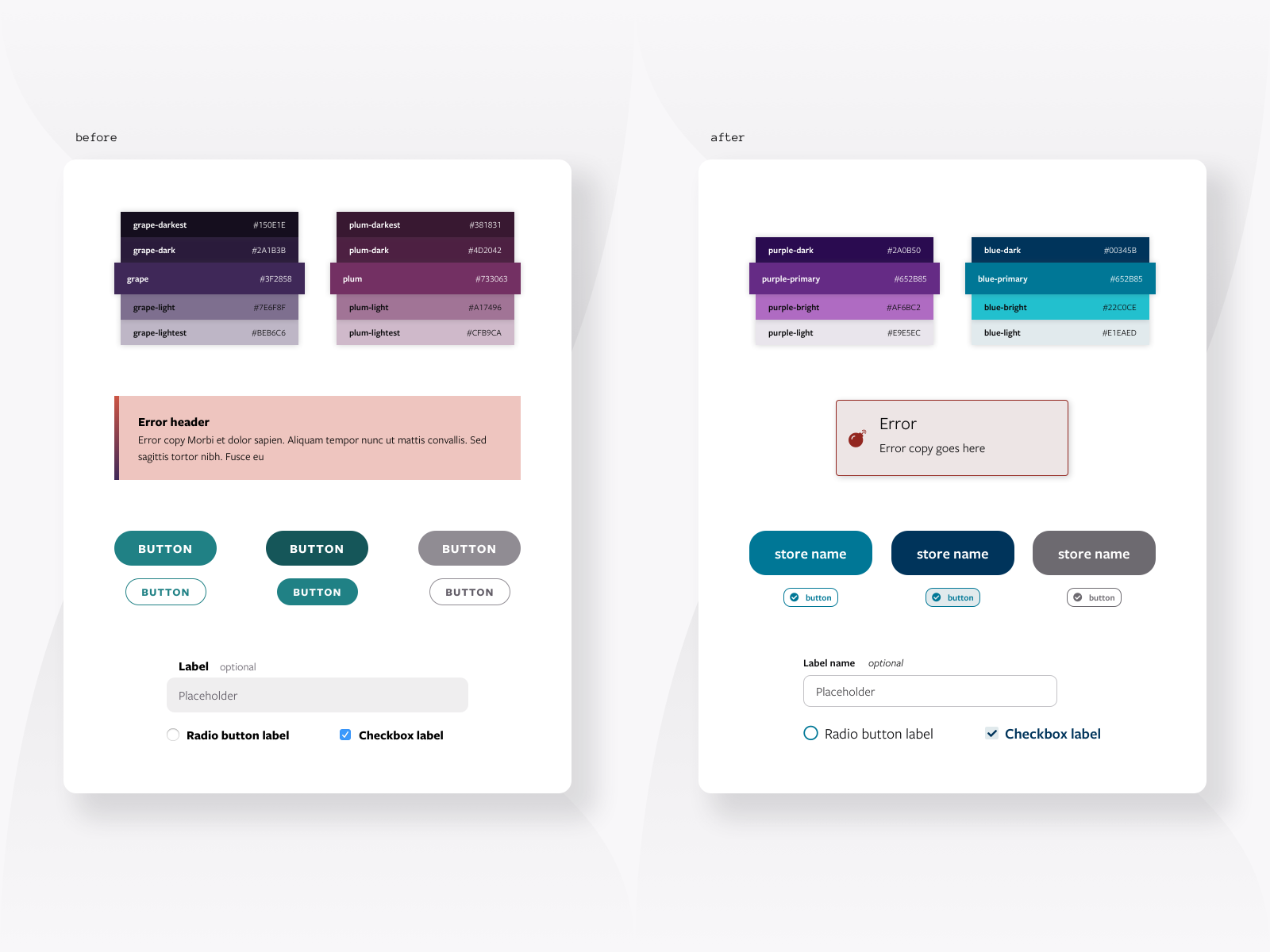 Gemini Design System - Before & After by Jenné Leigh on Dribbble