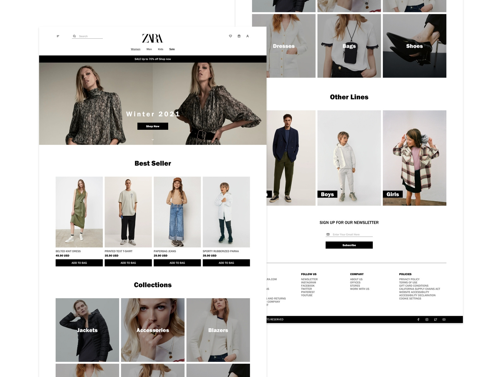 Zara Landingpage Redesign by Sarah on Dribbble
