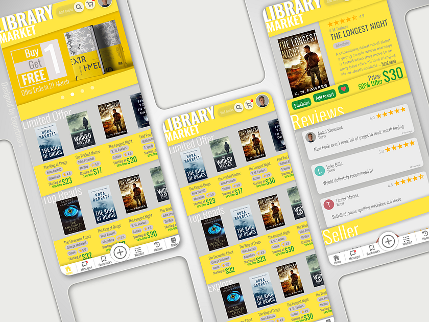 Library App designs, themes, templates and downloadable graphic ...
