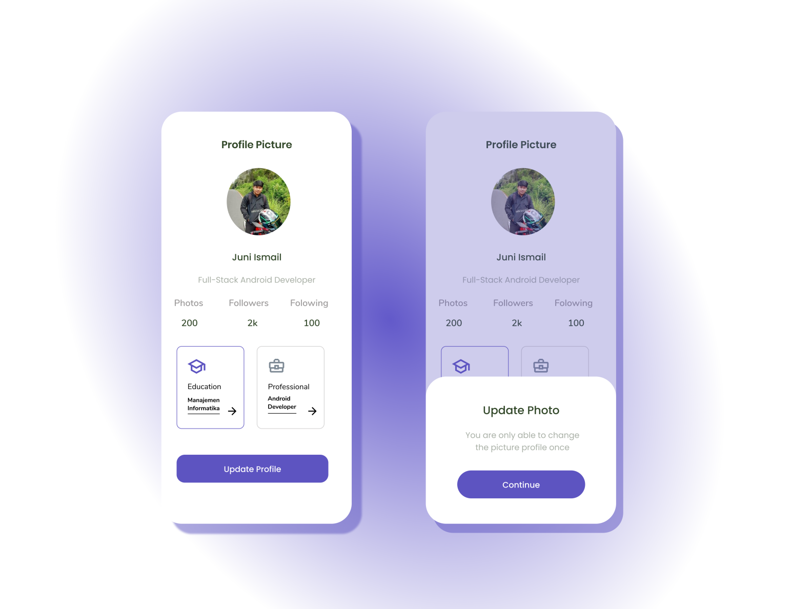 Profile Picture App by Juni Ismail on Dribbble