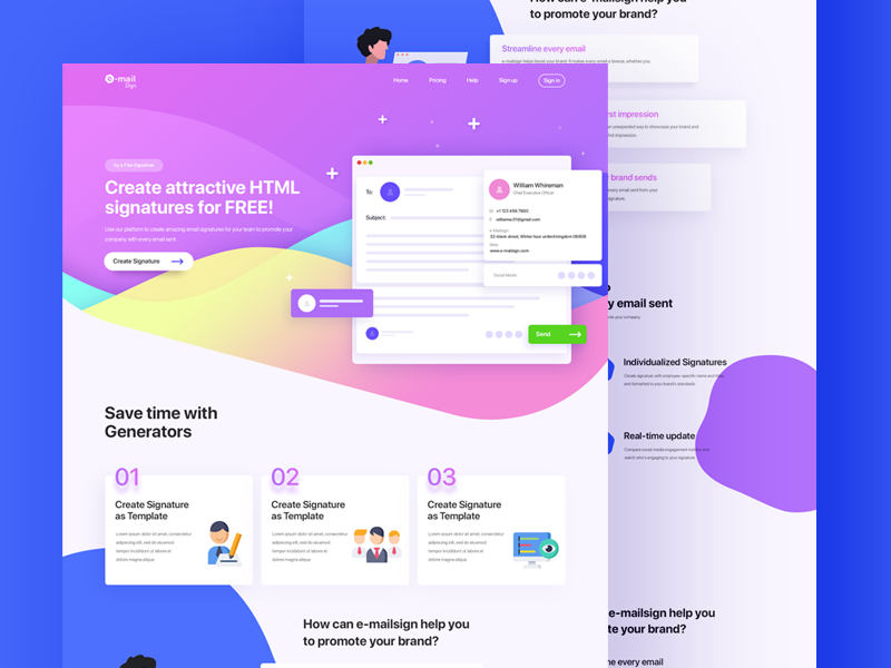 e-mail Sign Web UI by Devang Savaliya on Dribbble