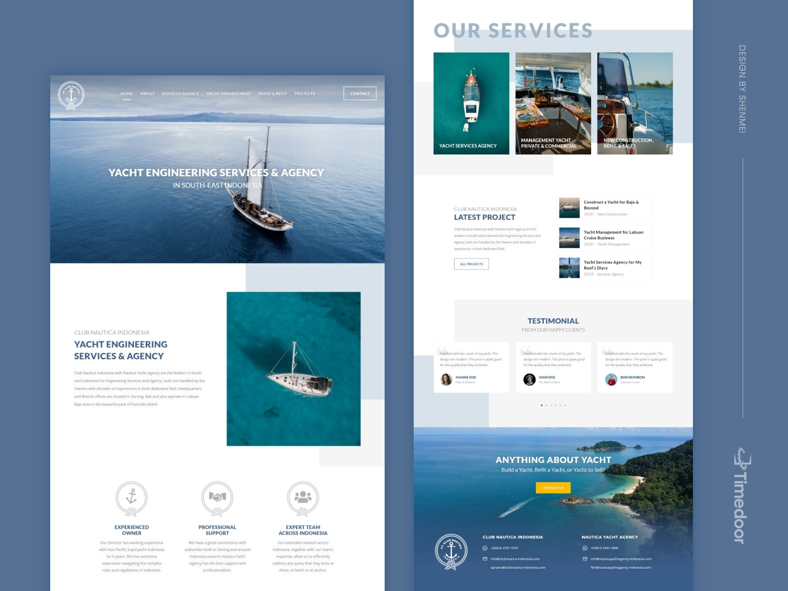 Web Design for Yacht Engineering & Agency by Shenmei Wong on Dribbble