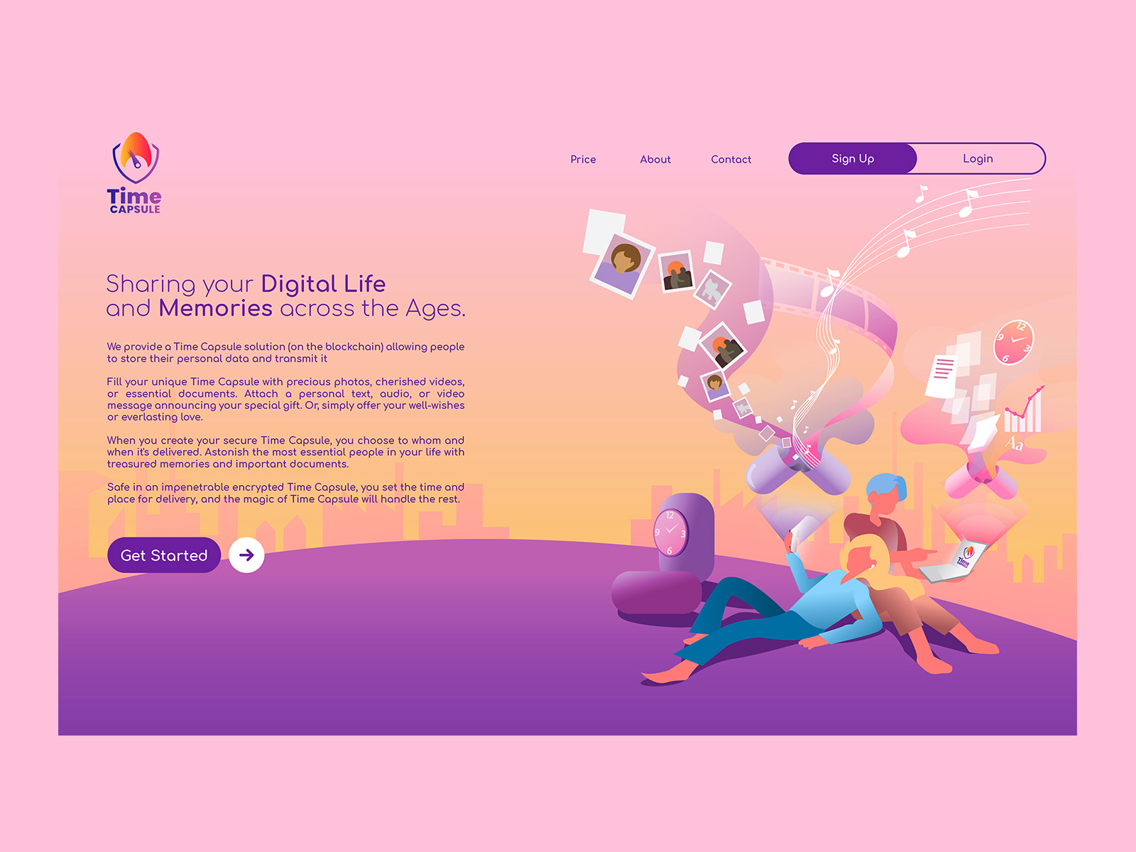 Study Case; Illustration for Time Capsule by Amitomo on Dribbble