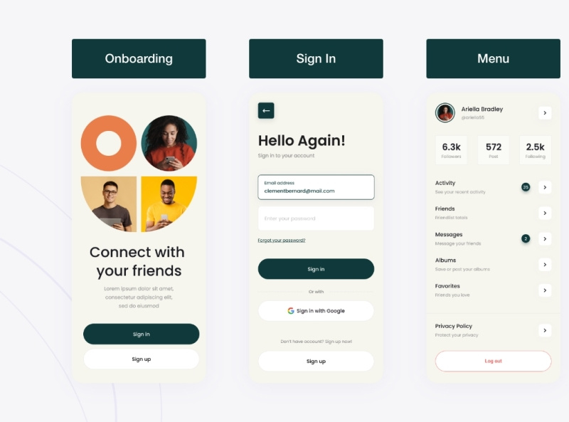 Socio - Social Media Mobile App UI Kit by Anggi Krisna for Selaras ...