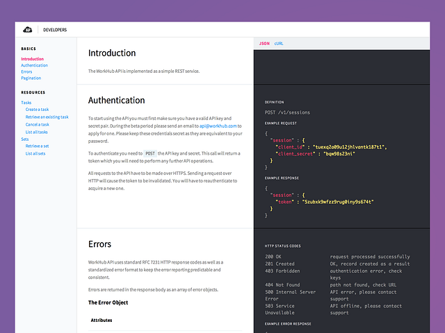 Api Documentation by Ryan Pittman on Dribbble