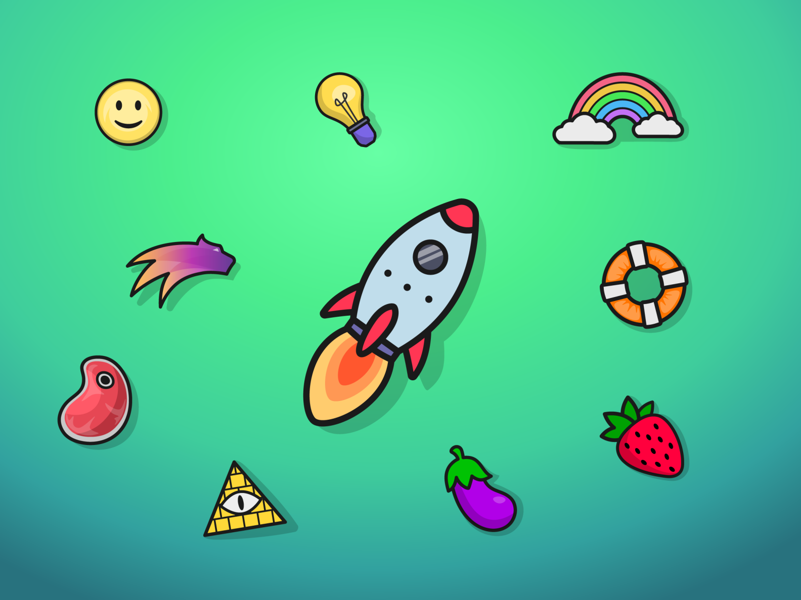 Funny pins vector set by Alena on Dribbble