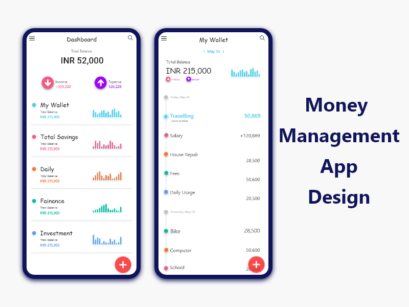 Money Management App Design by Nazir Sayyed on Dribbble