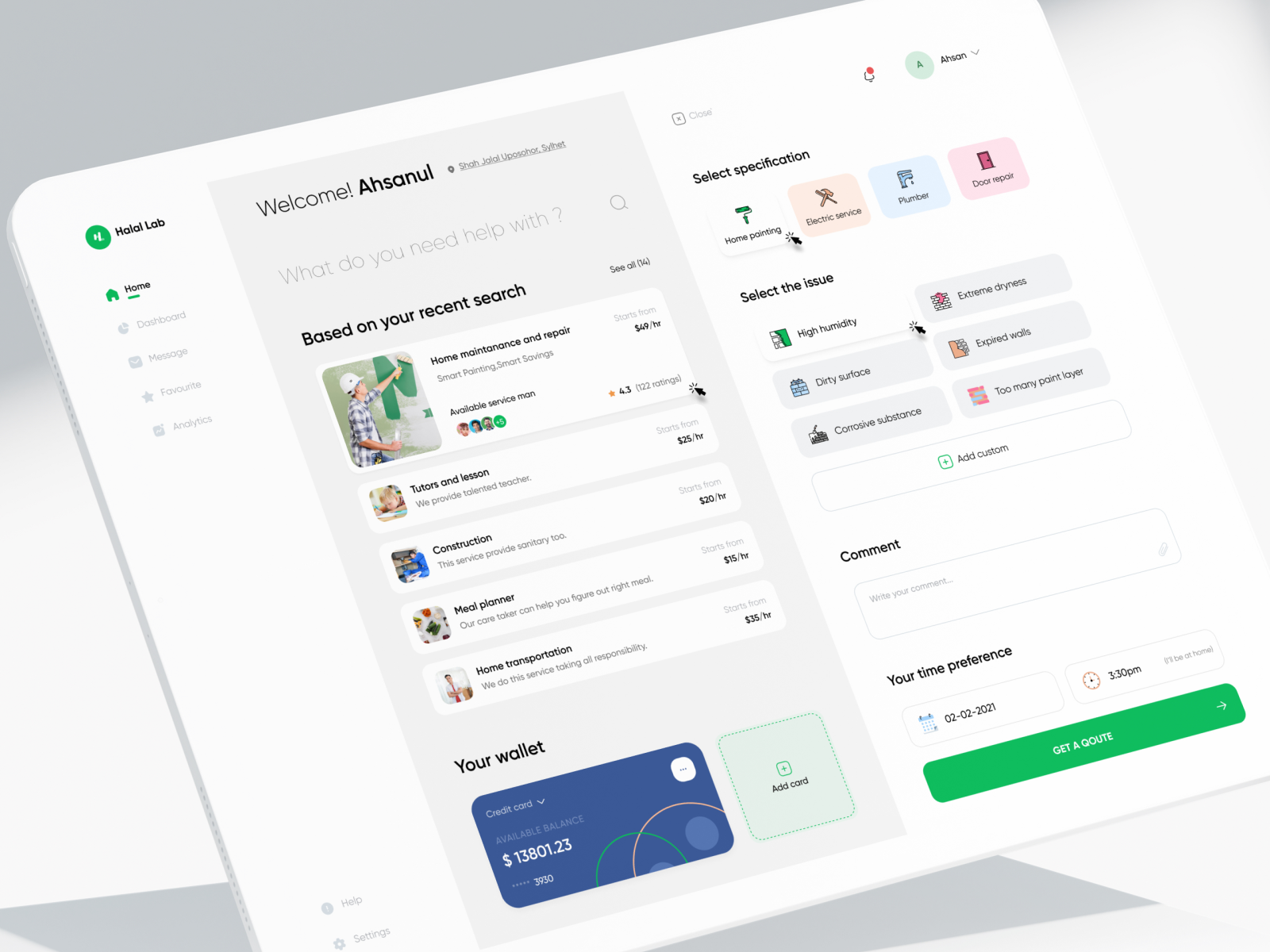 Service Web App by Halal Lab on Dribbble