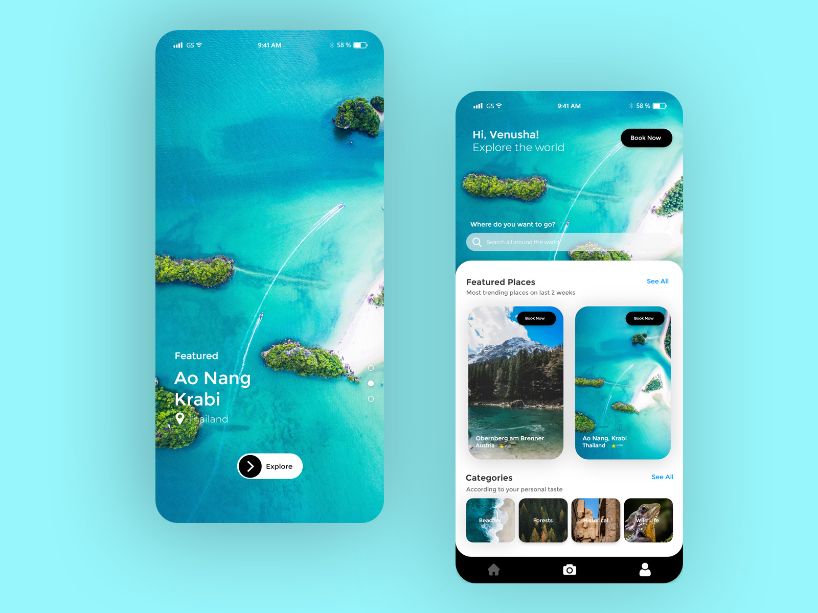 Travel App Design UI Concept by Venusha Dilshan on Dribbble