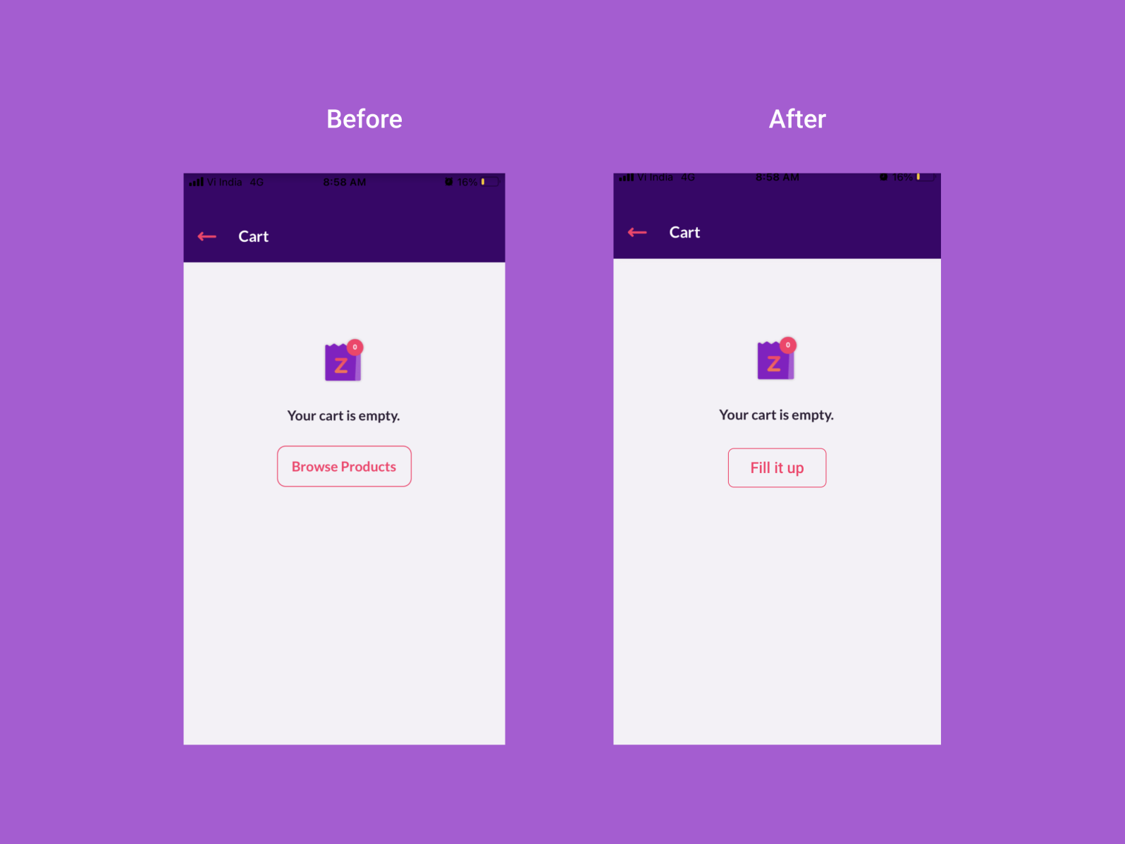 Empty state: Zepto app by Ruben on Dribbble