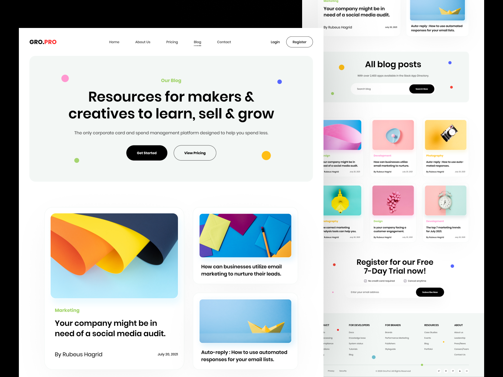 Blog Page | Startup Agency Website by Glow for Piqo Studio on Dribbble