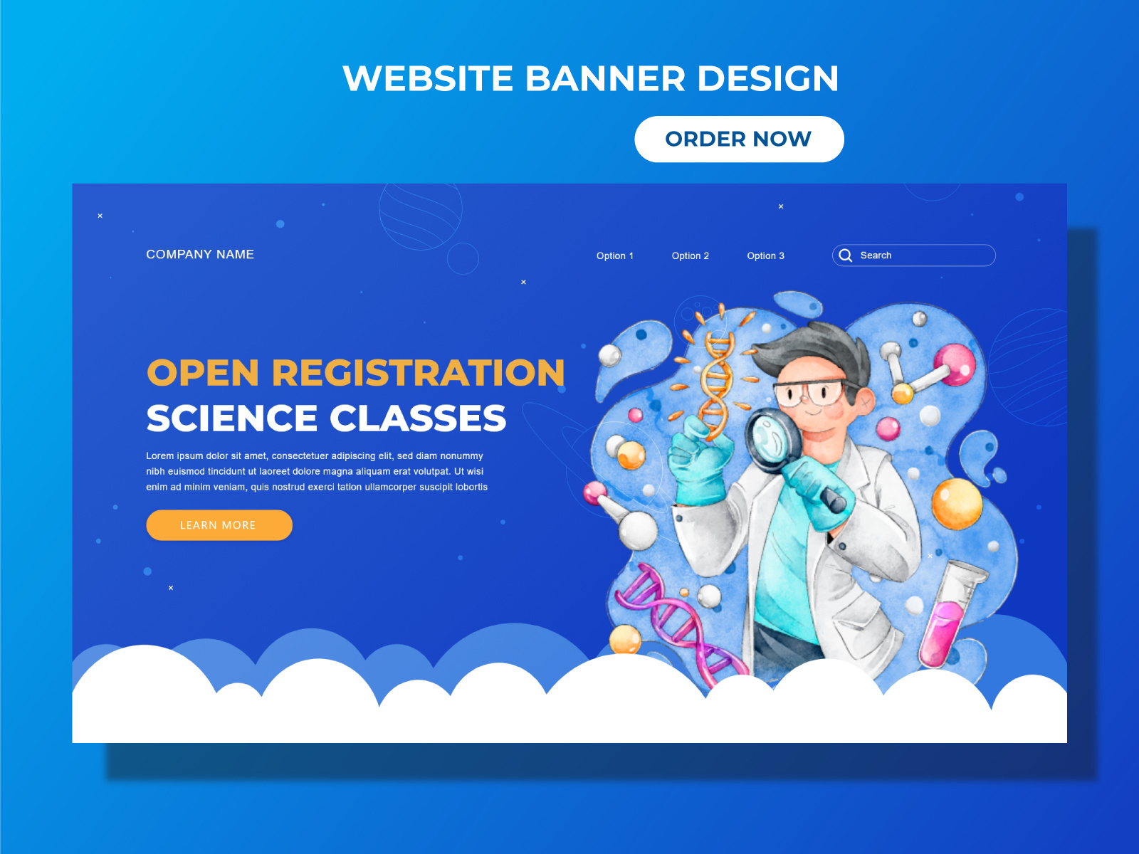 Science Lab website banner template by Shafi on Dribbble
