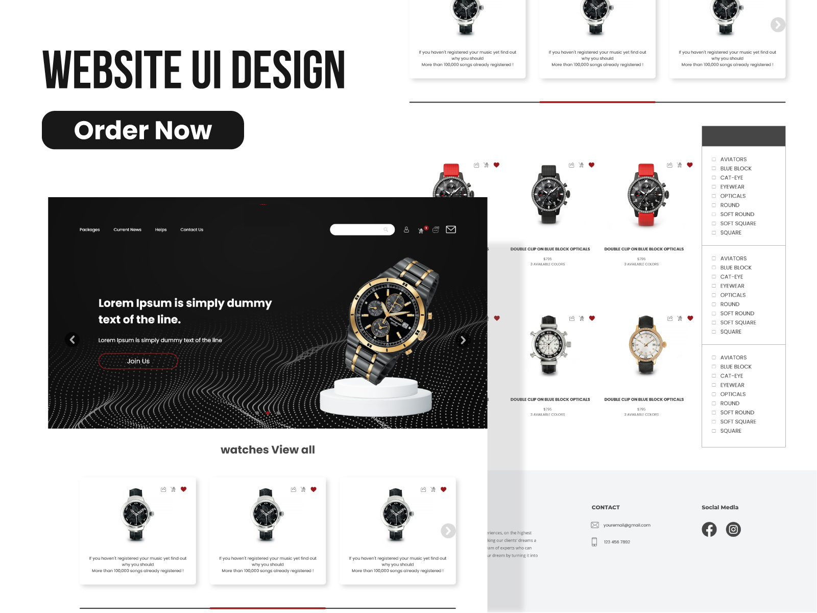 Watch website ui design template by Shafi on Dribbble